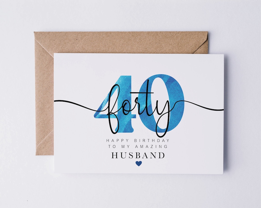 Husbands 40th Birthday Card, 40th Birthday Card for Husband ...