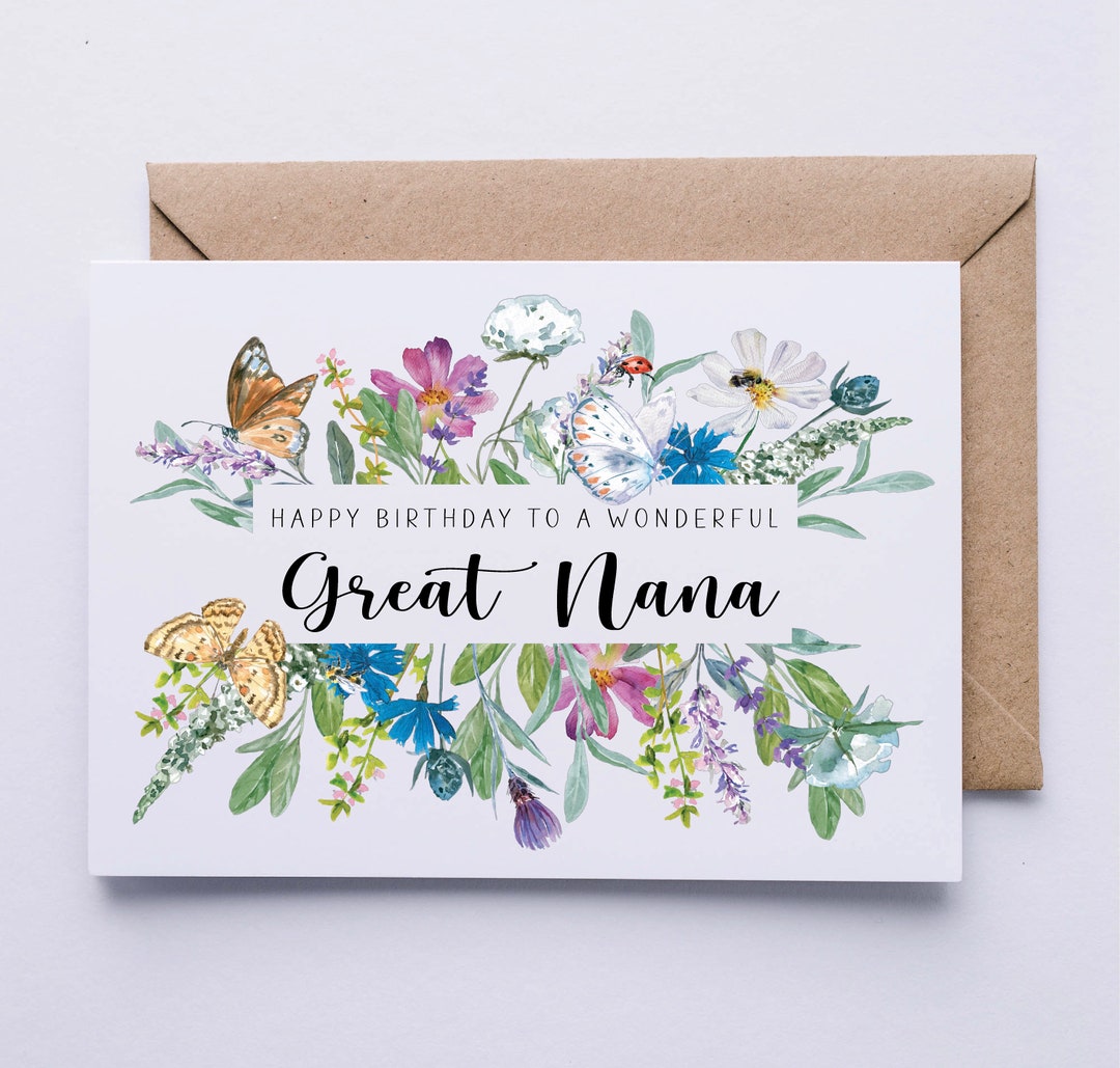 Birthday Card for Great Nana, Happy Birthday Great Nana, Wonderful ...