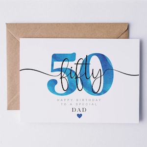 Dads 50th Birthday Card, 50th Birthday Card for Dad, Personalised ...