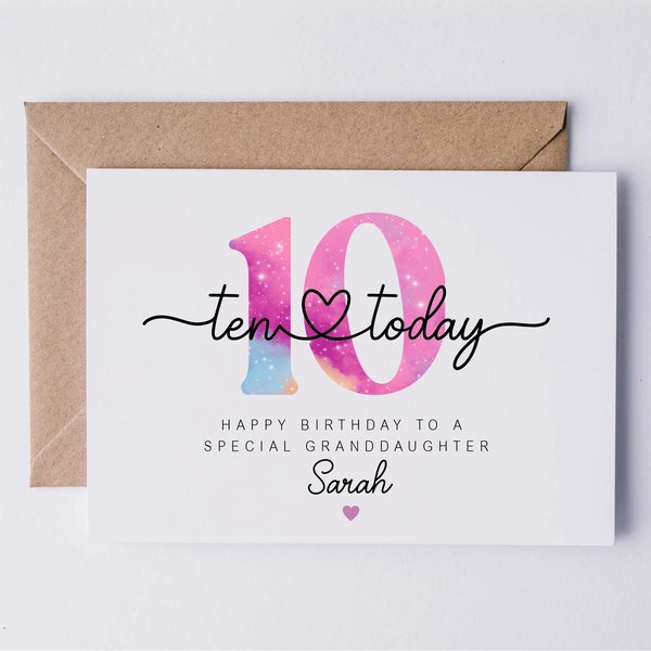 Personalised Daughter 10th Birthday Cards - Etsy UK