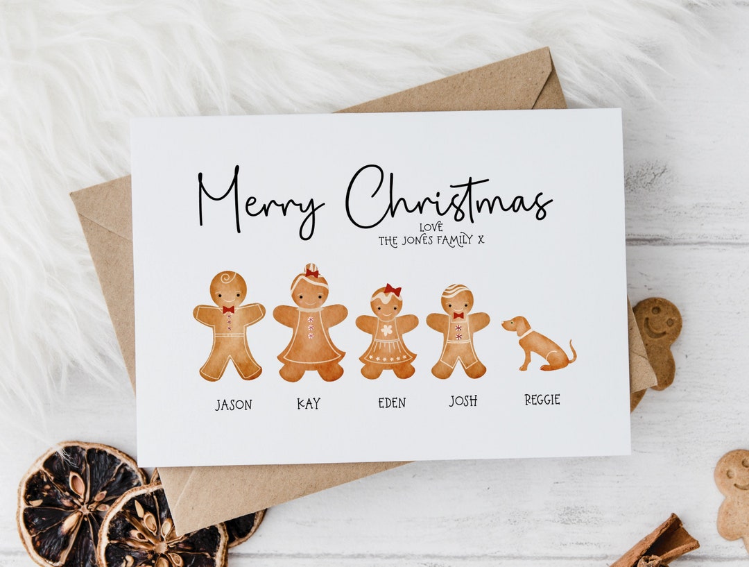 Family Christmas Card Pack, Personalised Family Cards, Personalised ...