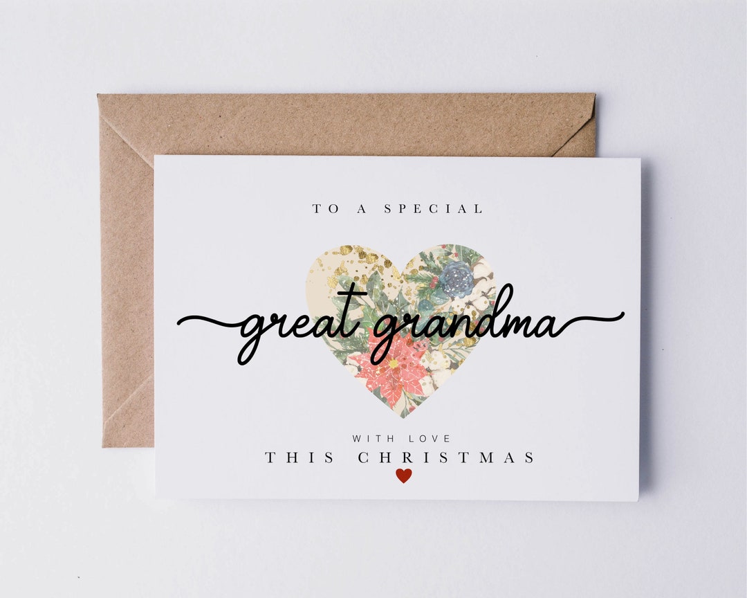 Great Grandma Christmas Card, Christmas Card for Great Grandma, Xmas ...