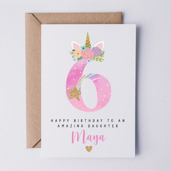 Niece 6th Birthday Card - Etsy