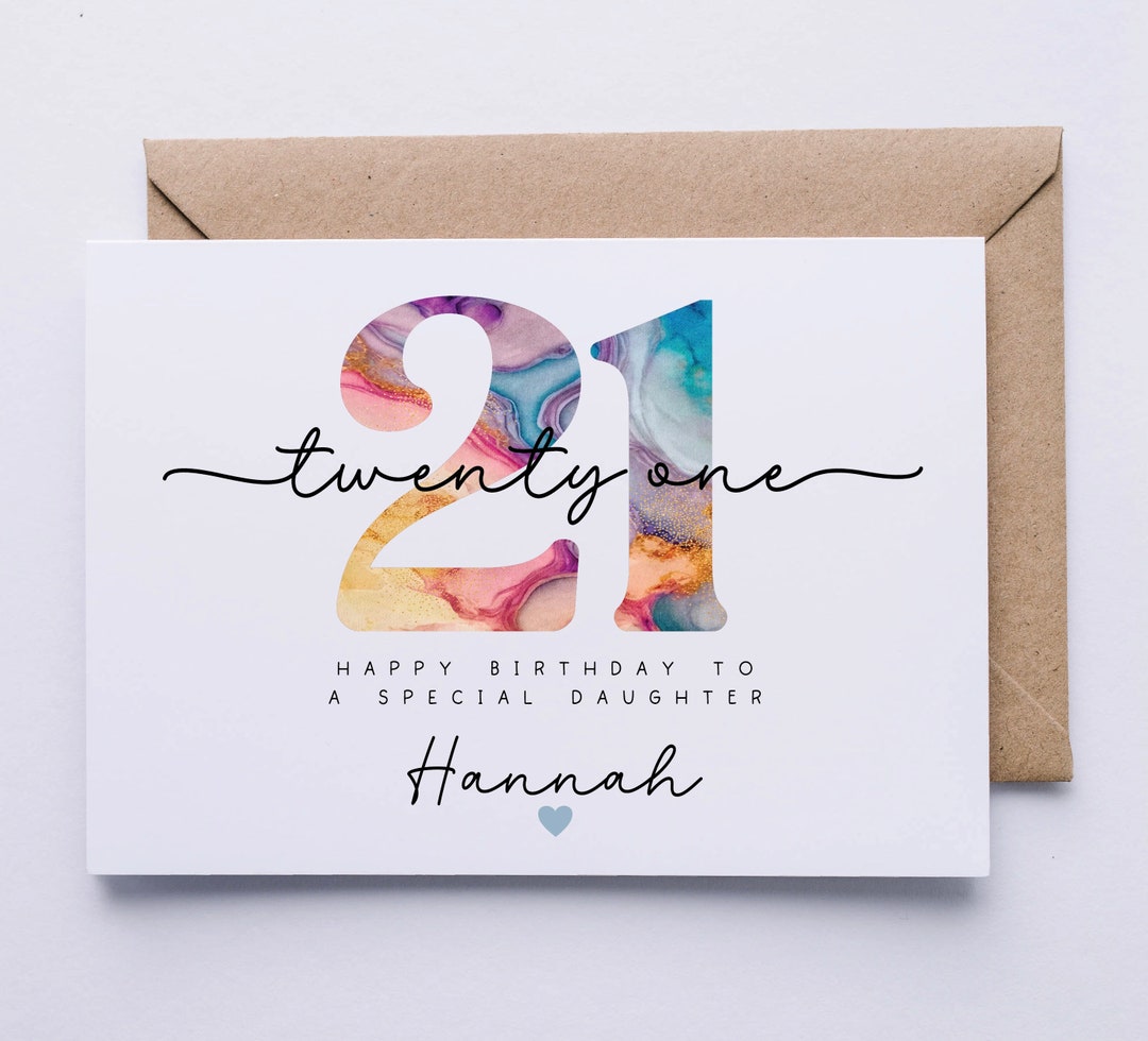 21st Birthday Card for Her, Twenty First Birthday, Twenty One ...