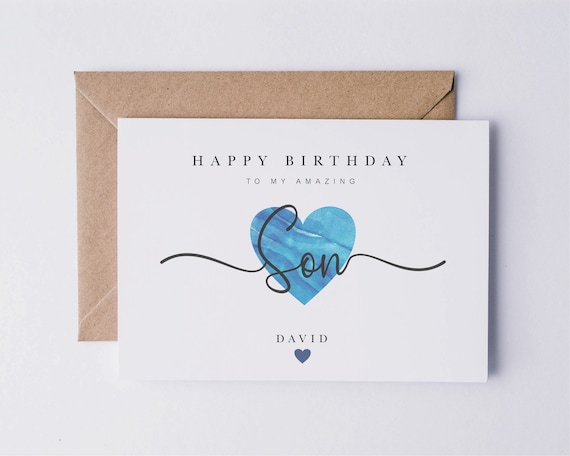 Personalised Birthday Card for Son Card for Sons Birthday - Etsy