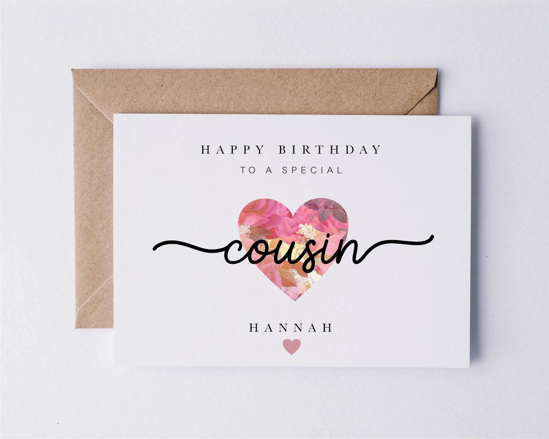 Personalised Birthday Card for Cousin, Card for Cousins Birthday, Happy ...