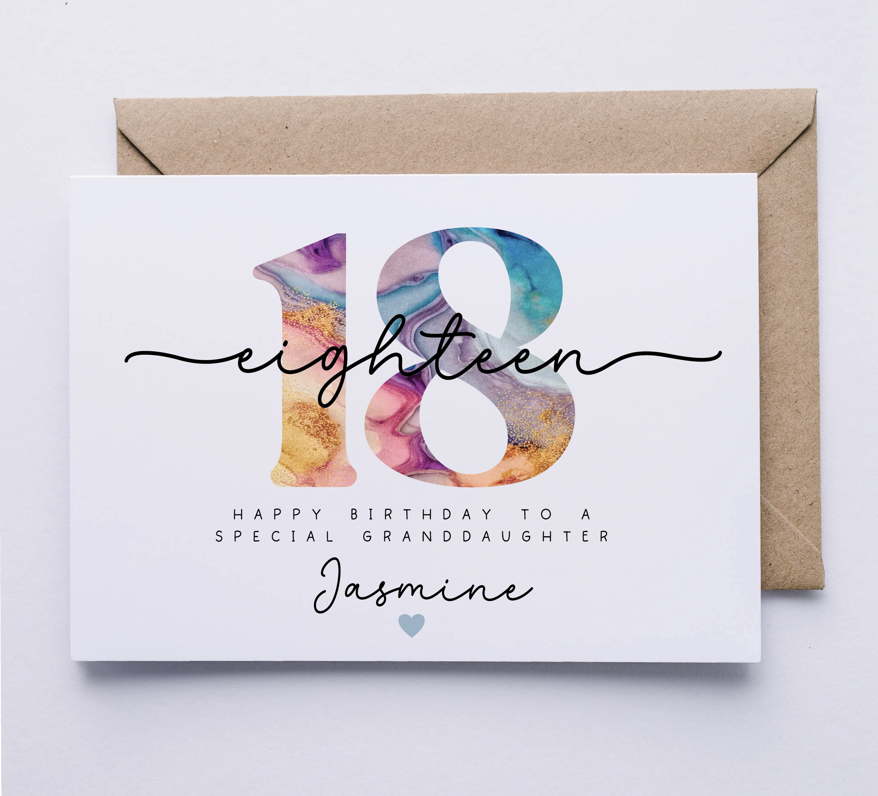 18th Birthday Card, Personalised Card, Eighteen Today, Card for 18th ...