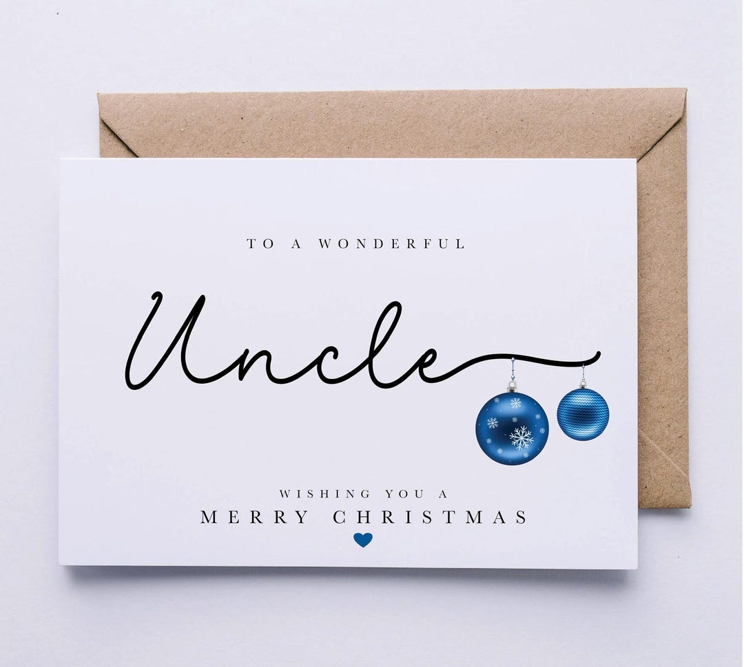 Uncle Christmas Cards, Xmas Card for Uncle - Etsy