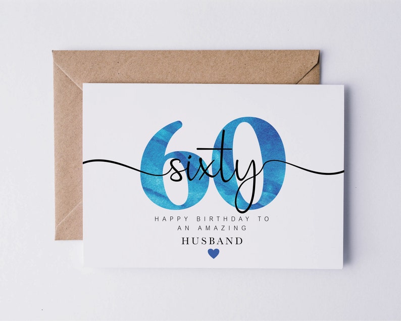 Husbands 60th Birthday Card, 60th Birthday Card for Husband ...