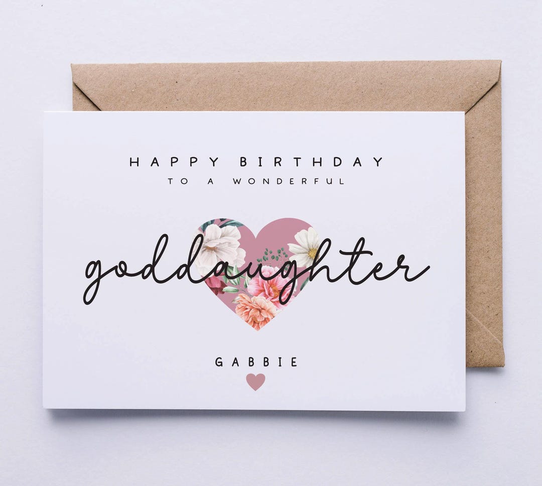 Goddaughters Birthday Card, Personalised Card for Goddaughter, 16th ...