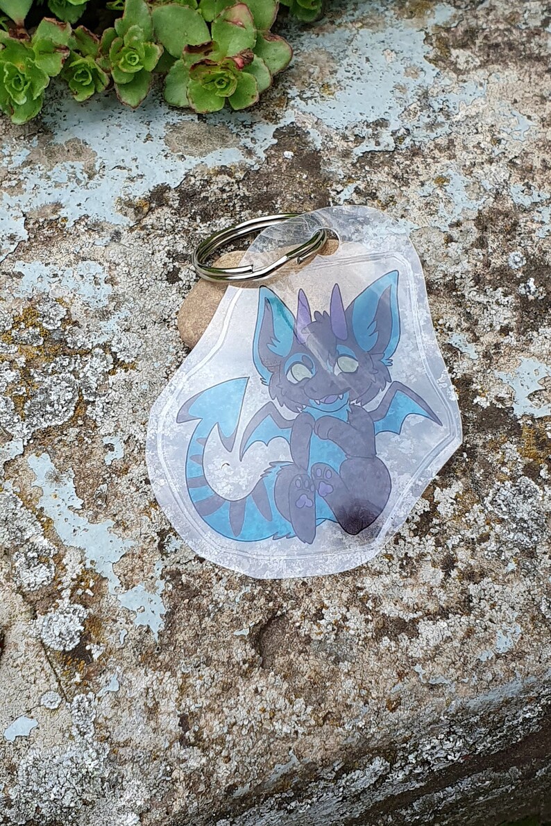 Furry Keychain Dragon Transparent Pendant With Ring - Etsy