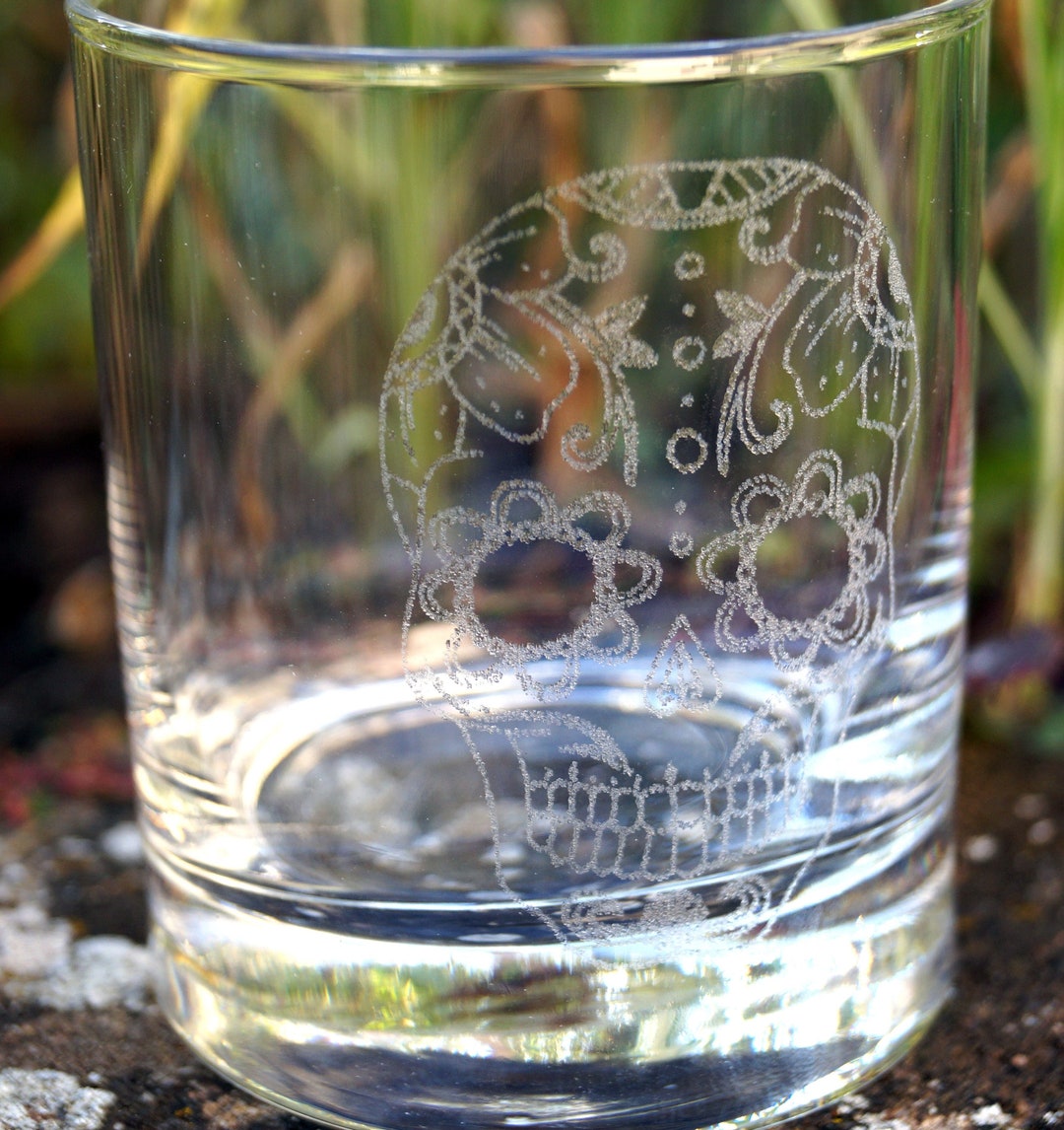Laser-engraved Drinking Glass With Catrina Motif - Etsy