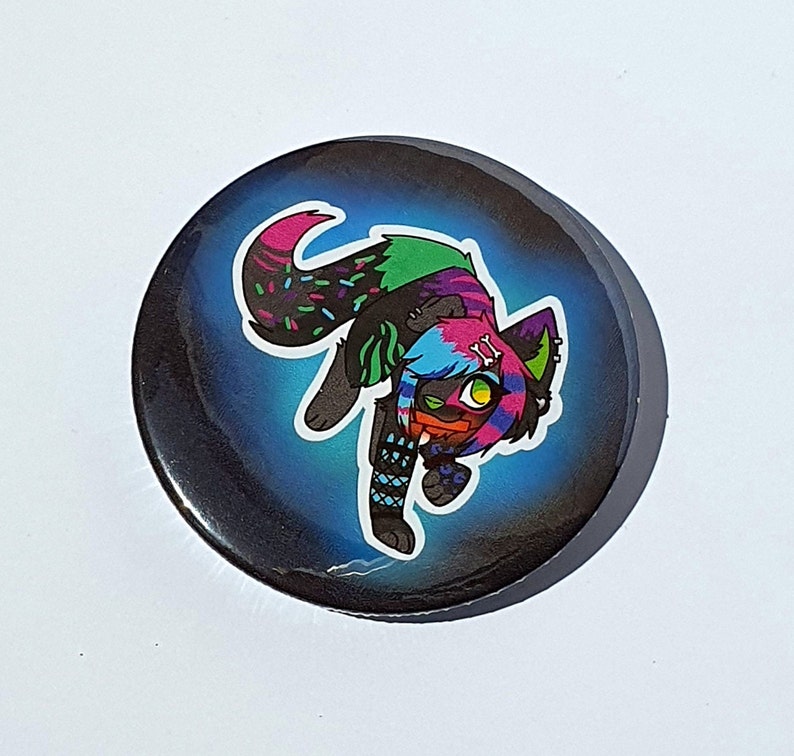 Furry Wolf Badge Pin Cute Furry Rave Wolf Button With 58 Mm Diameter ...