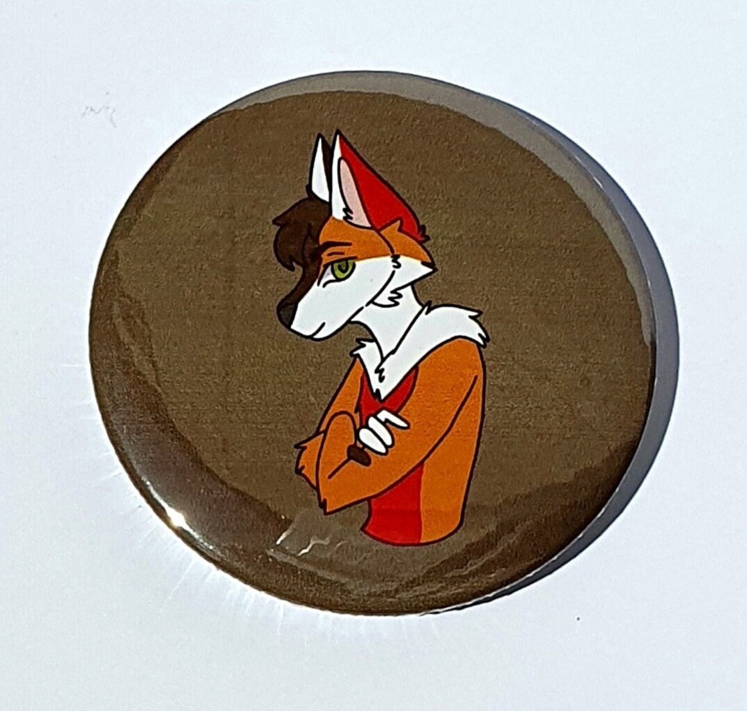 Furry Wolf Badge Pin Rico the Lone Wolf Button With 58 Mm Diameter and ...