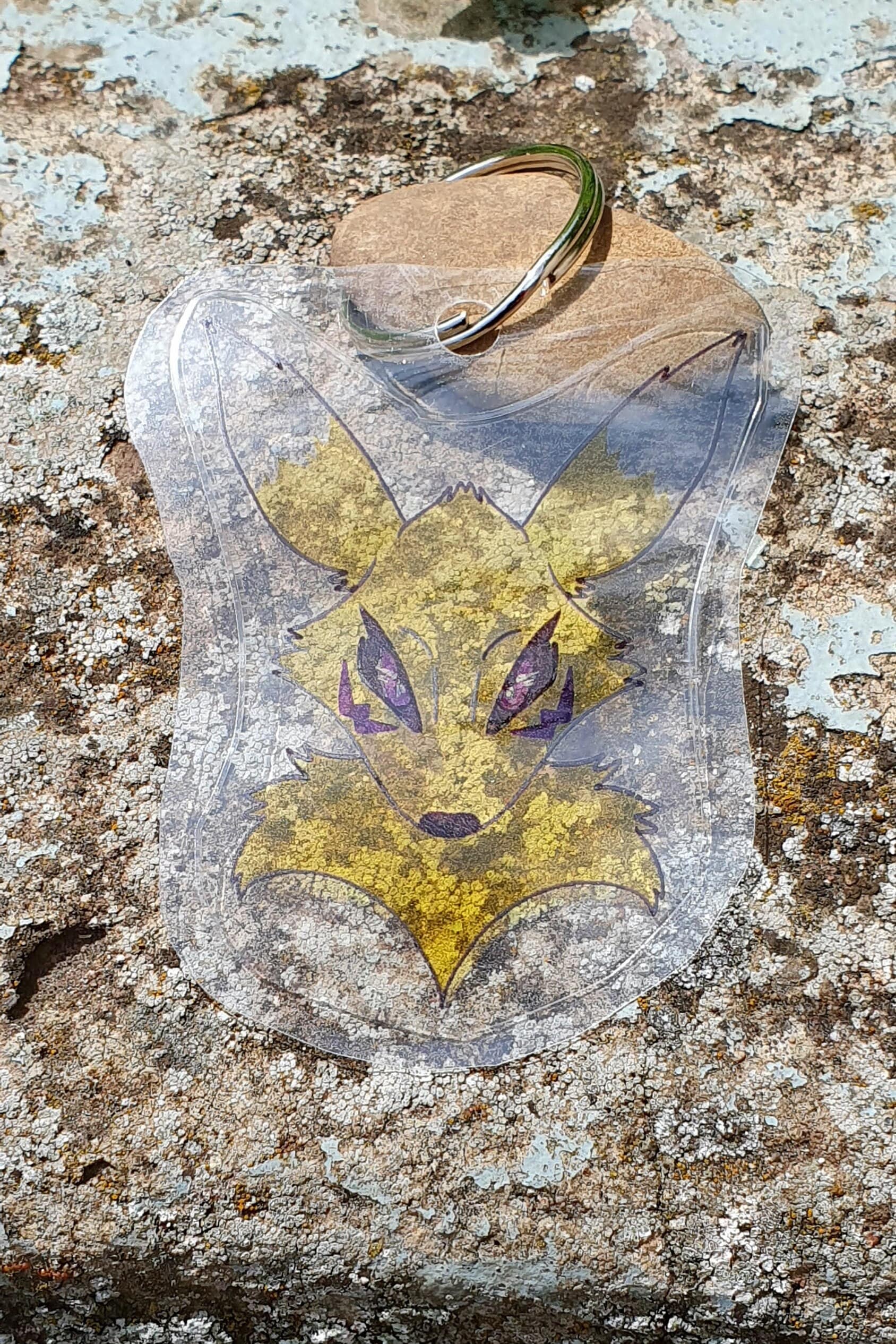 Furry Keychain Renamon Transparent Pendant With Ring - Etsy
