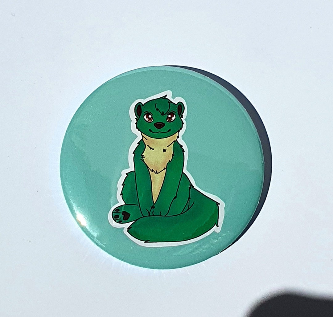 Furry Otter Badge Pin Cute Otter Button With 58 Mm Diameter and Safety ...