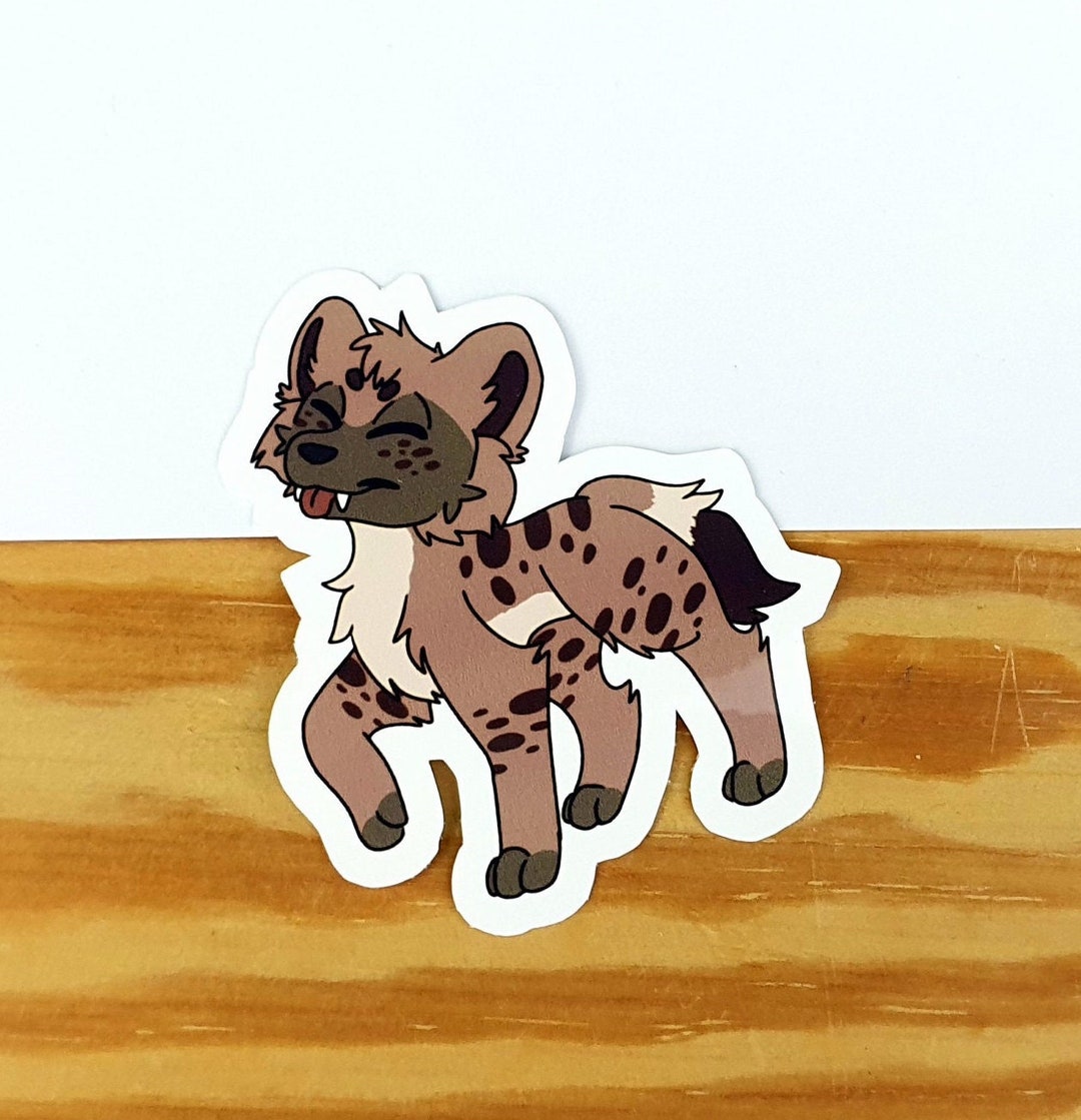 Furry Sticker Hyena Cute Hyena Vinyl Sticker - Etsy
