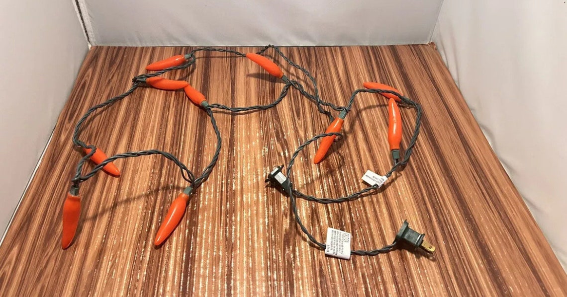 Red Chili Peppers String 10 Lights 93inch String Decor Party Indoor or ...