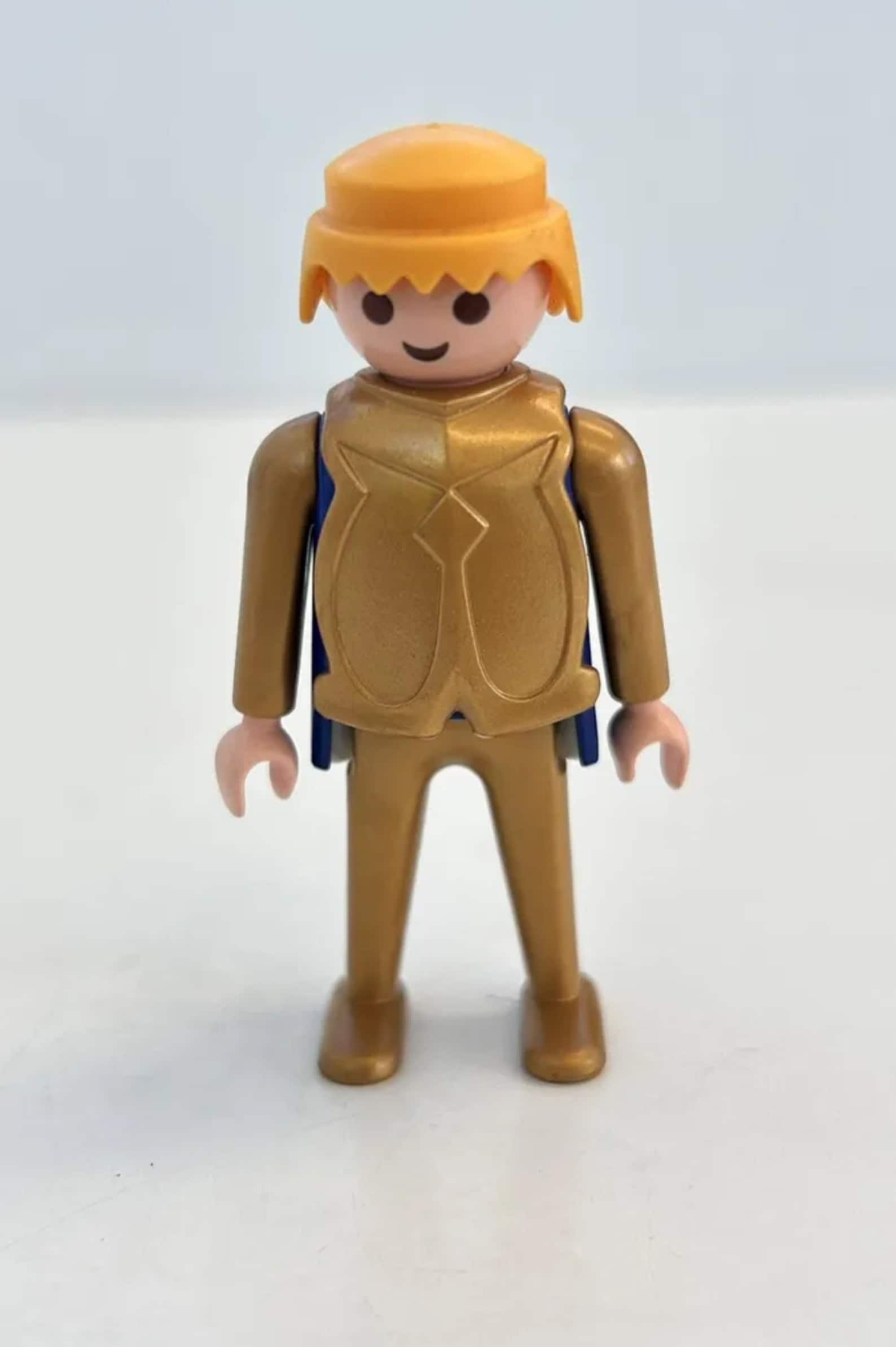 Playmobil Geobra in Gold & BLUE Male With Blonde Hair FIGURE 1974 ...