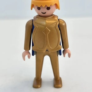 Playmobil Geobra in Gold & BLUE Male With Blonde Hair FIGURE 1974 ...
