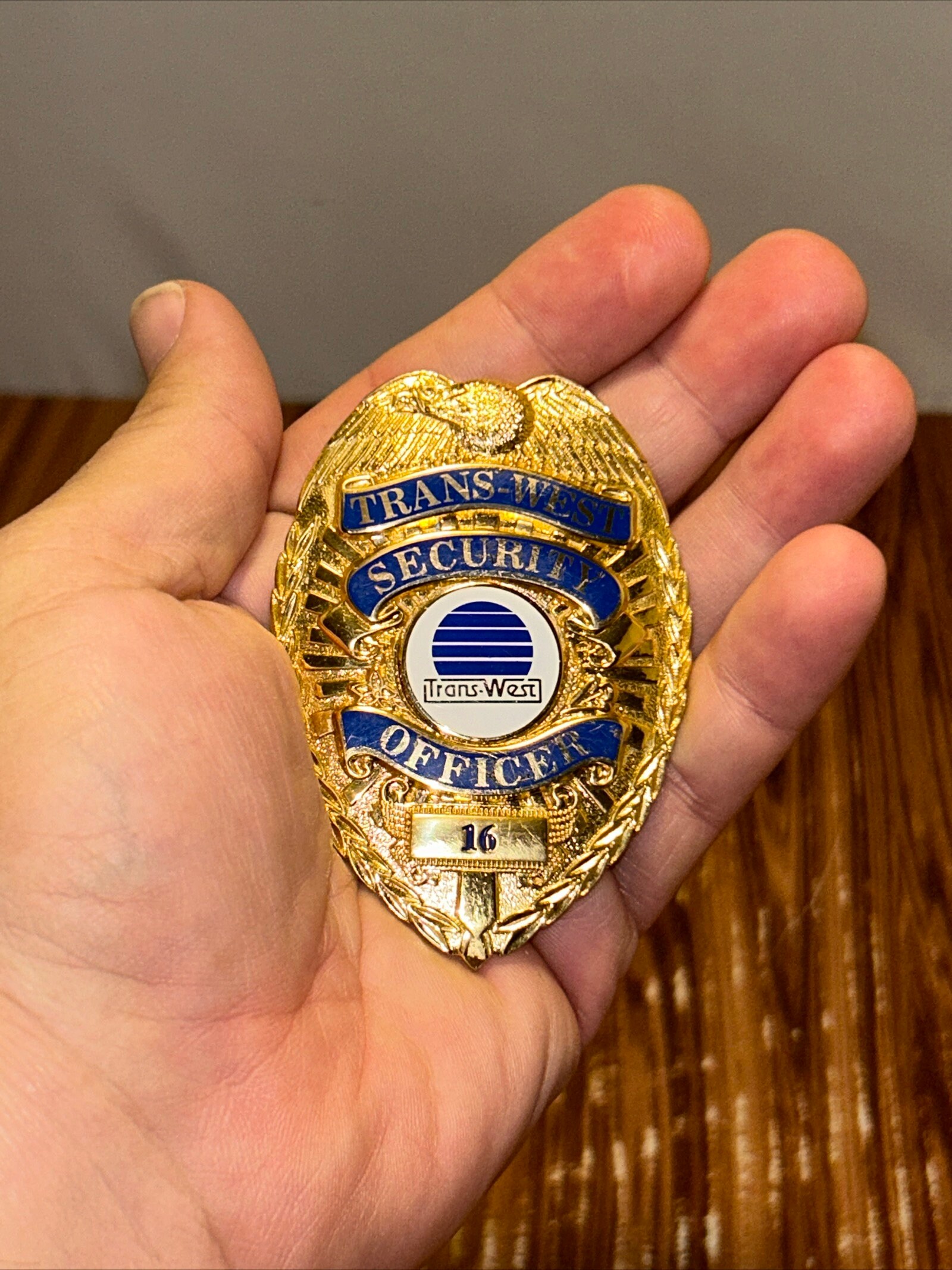 Vintage Obsolete Trans-west Security Badge Gold Plated ID 16 - Etsy