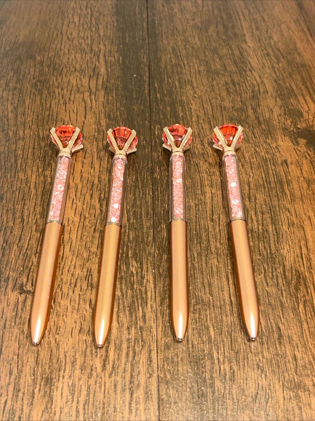 Crystal Diamond Pens Pack of 4 Cute Coral Retractable Ballpoint Pens ...