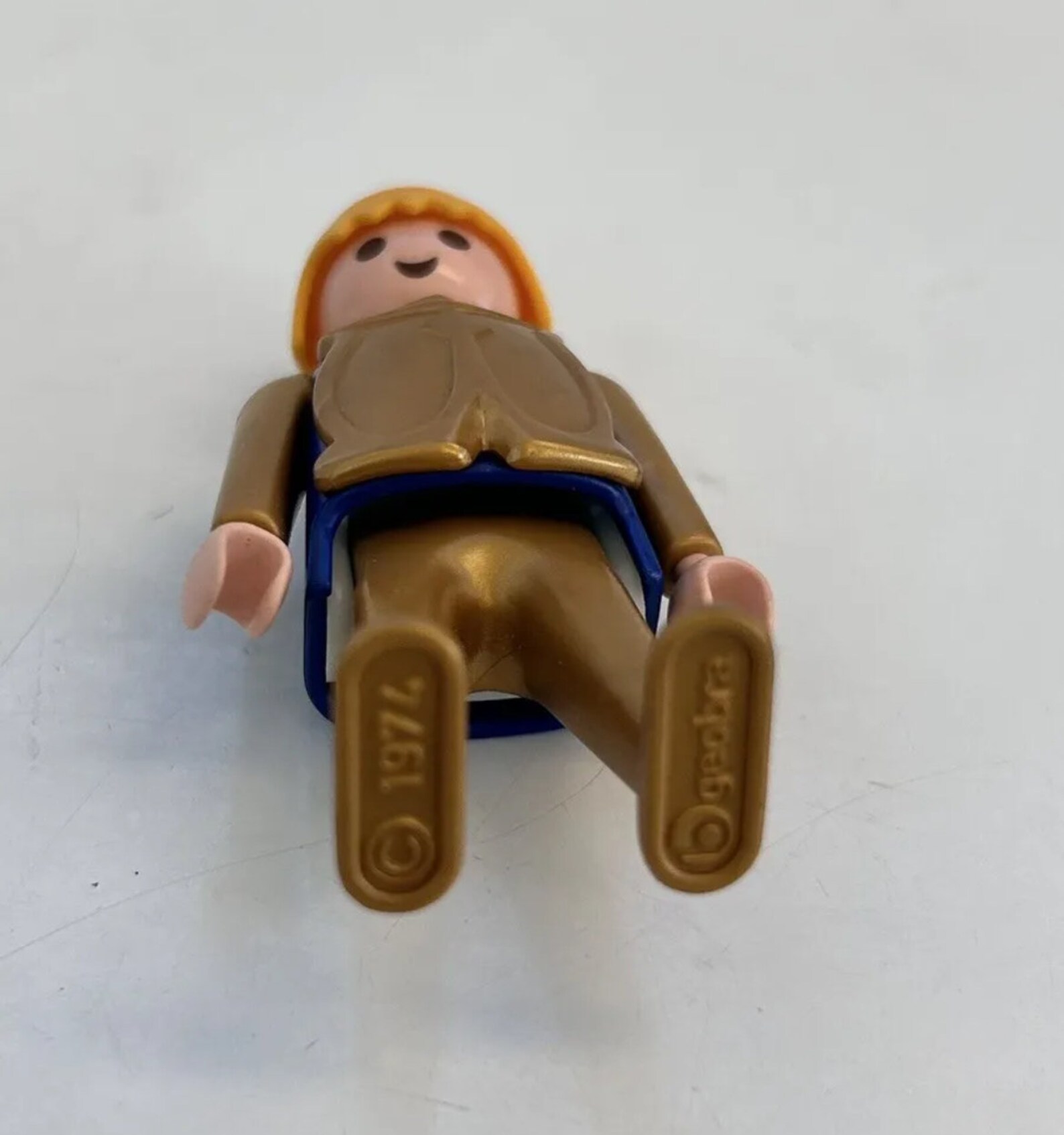 Playmobil Geobra in Gold & BLUE Male With Blonde Hair FIGURE 1974 ...