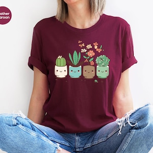 Plant Shirt, Cute Succulent T-shirt, Cactus Graphic Tees, Floral Shirt ...