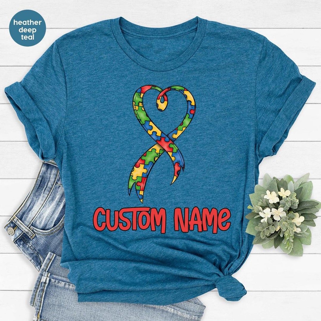 Custom Autism Shirt, Personalized Gifts, Autism Awareness, Customized ...