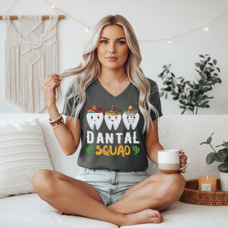 Funny Cartoon Teeth Squad Shirt, Mexican Theme Cinco De Mayo Top ...