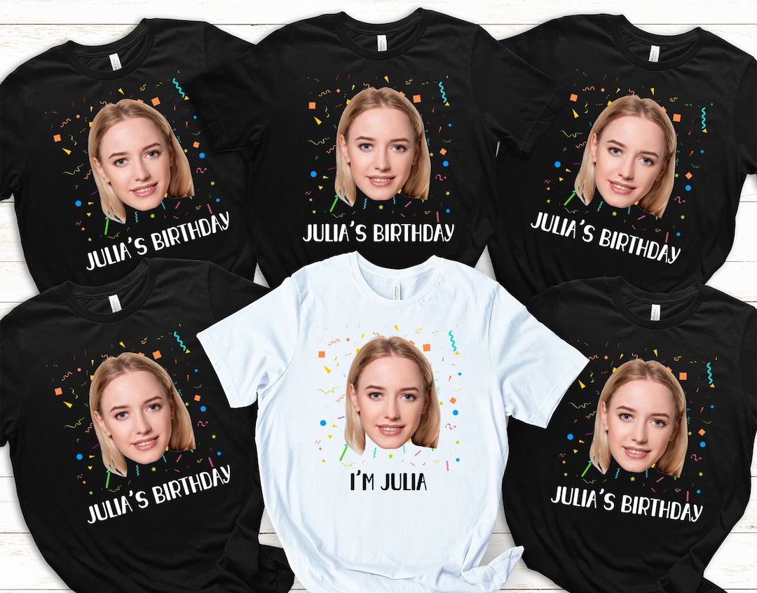 Birthday Party Group Shirt, Funny Birthday Matching Shirt, Custom Face ...
