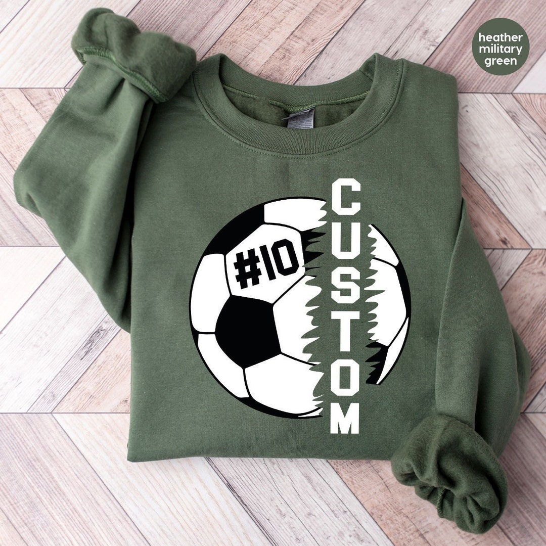 Personalized Soccer Player Sweatshirt, Soccer Ball Name Crewneck ...