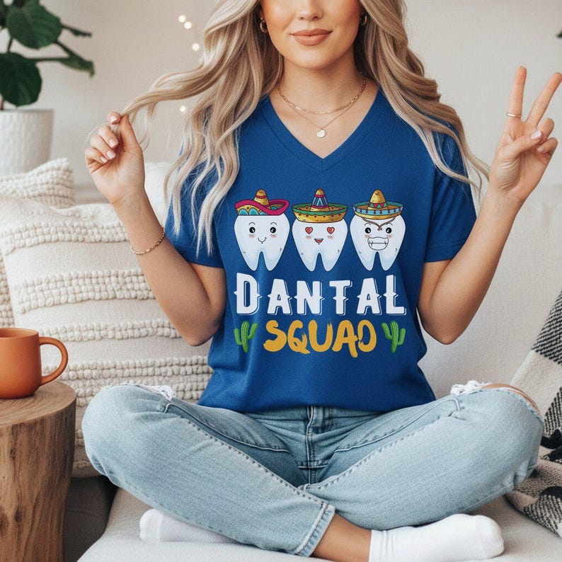 Funny Cartoon Teeth Squad Shirt, Mexican Theme Cinco De Mayo Top ...