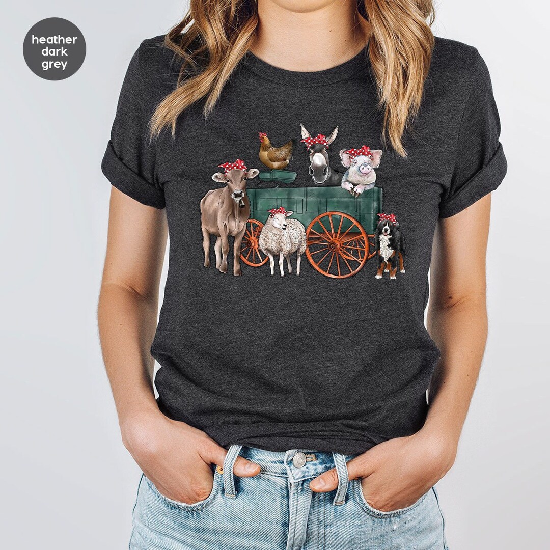 Farm Animal Shirt, Farm Gift, Farm Shirt, Cute Animal Graphic Tees ...