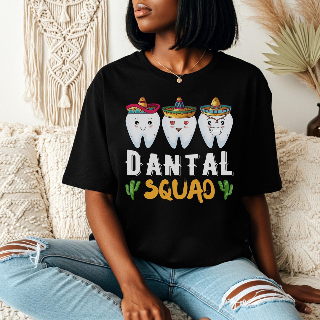 Funny Cartoon Teeth Squad Shirt, Mexican Theme Cinco De Mayo Top ...