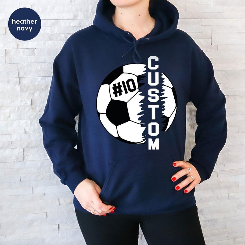 Personalized Soccer Player Sweatshirt, Soccer Ball Name Crewneck ...