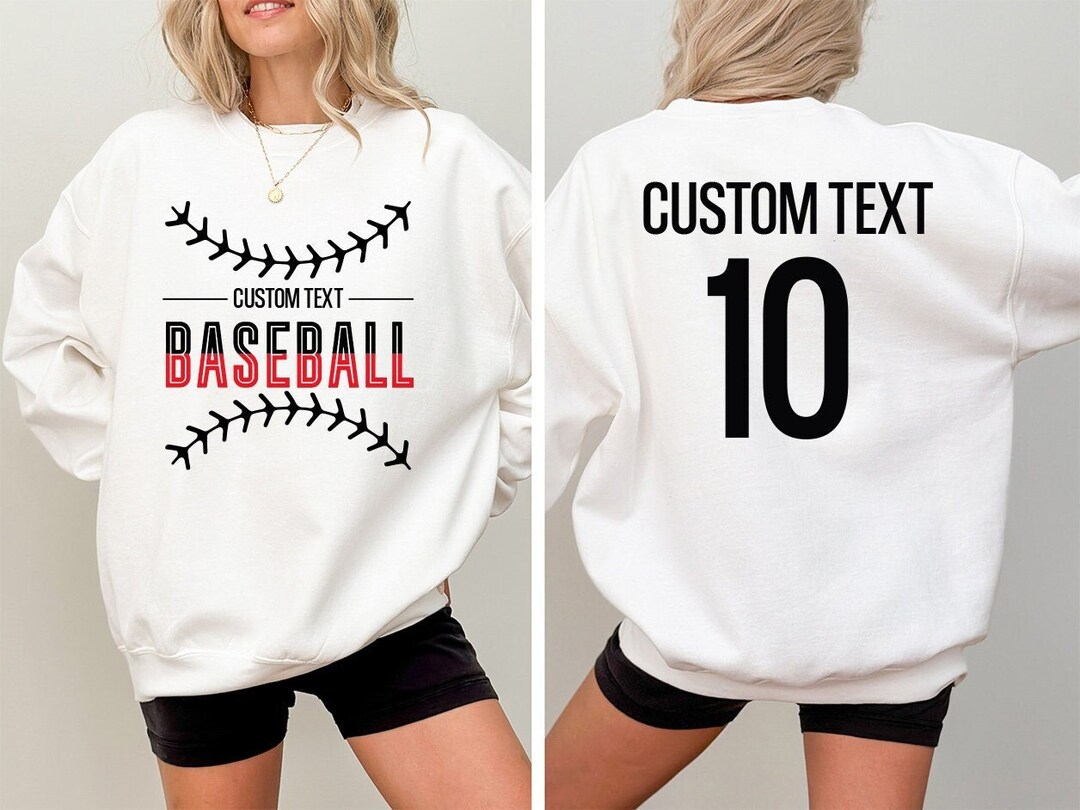 Custom Baseball Team Name and Number Sweatshirt, Personalized Baseball ...