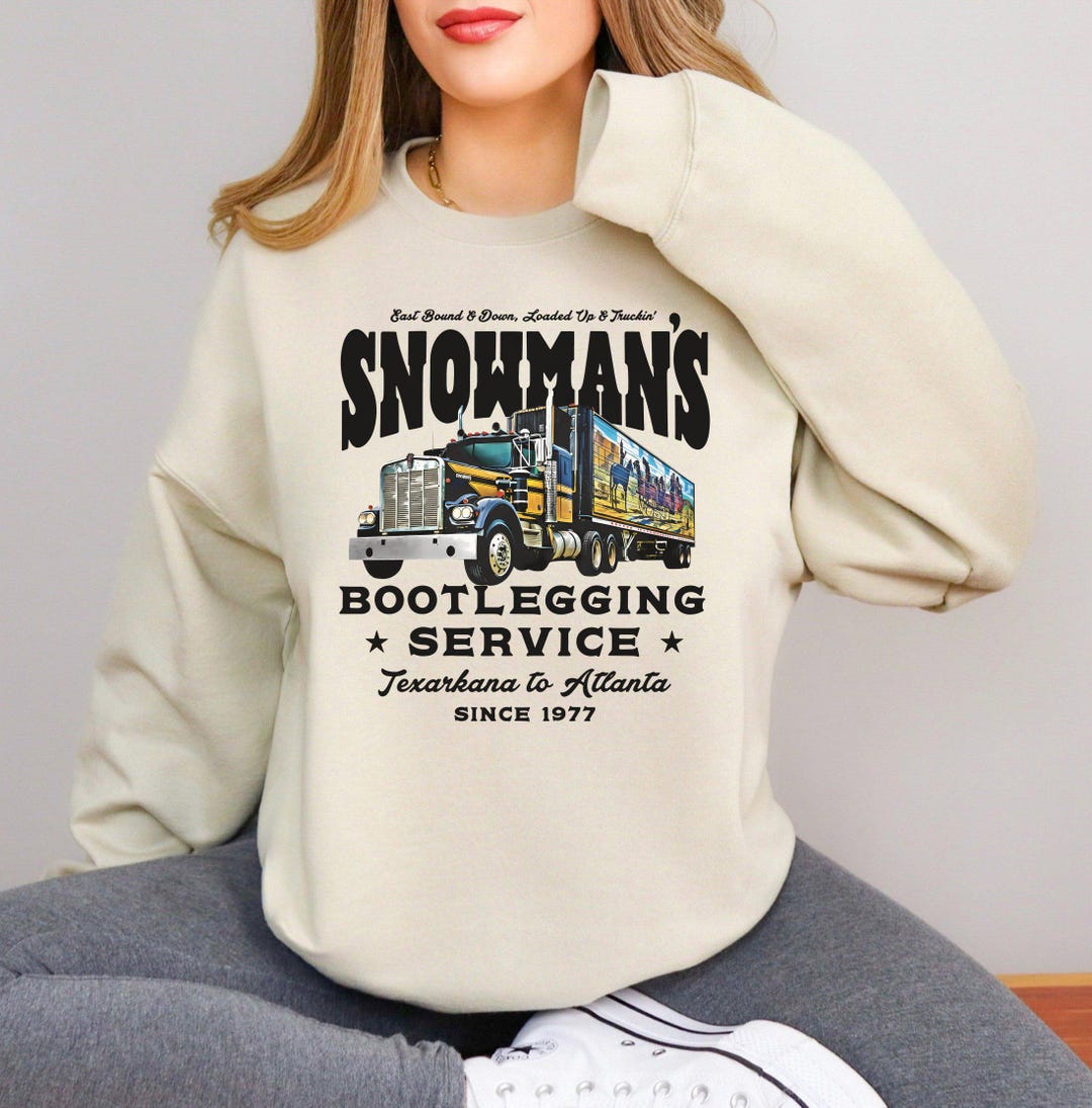 Snowman’s Bootlegging Service Sweatshirt, Smokey and the Bandit Retro ...