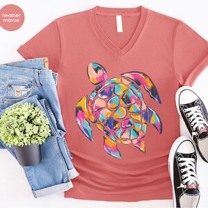 Trendy Turtle Shirt, Sea Turtle Graphic Tees, Sea Animals Gifts, Oceans ...