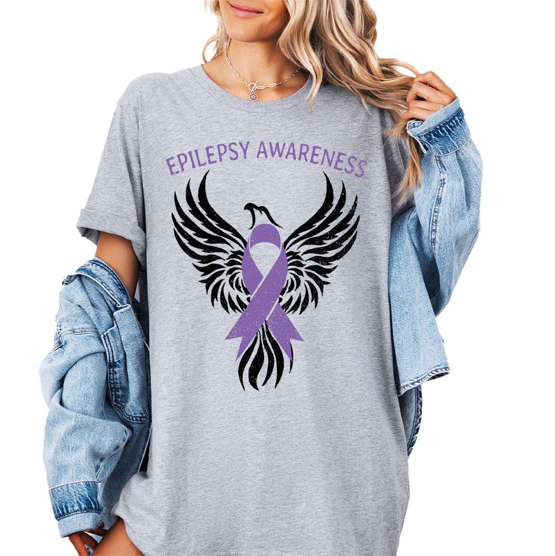 Epilepsy Awareness Shirt, Purple Ribbon Shirt, Support Seizure Warriors ...