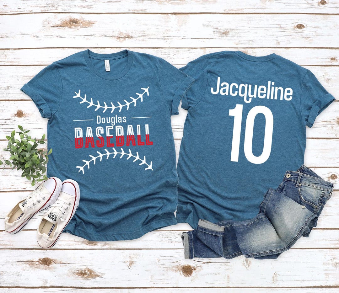 Baseball Custom Name Shirt, Front Baseball Team Tees, Back Name and ...