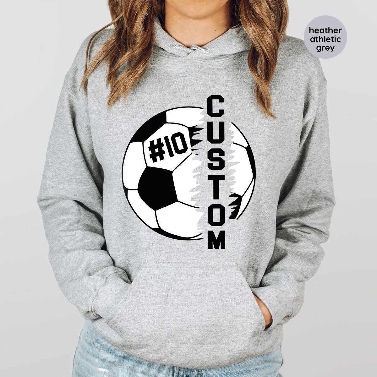 Personalized Soccer Player Sweatshirt, Soccer Ball Name Crewneck ...