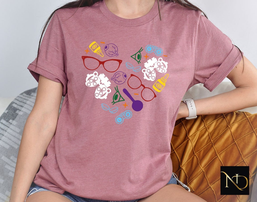 Optometry Heart Shirt, Gift for Optician, Ophthalmic Technician Graphic ...