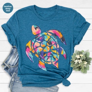 Trendy Turtle Shirt, Sea Turtle Graphic Tees, Sea Animals Gifts, Oceans ...