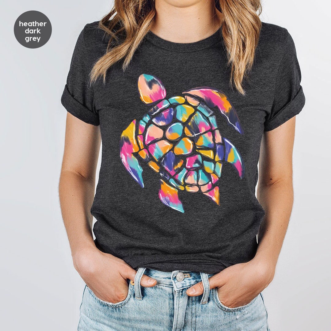 Trendy Turtle Shirt, Sea Turtle Graphic Tees, Sea Animals Gifts, Oceans ...