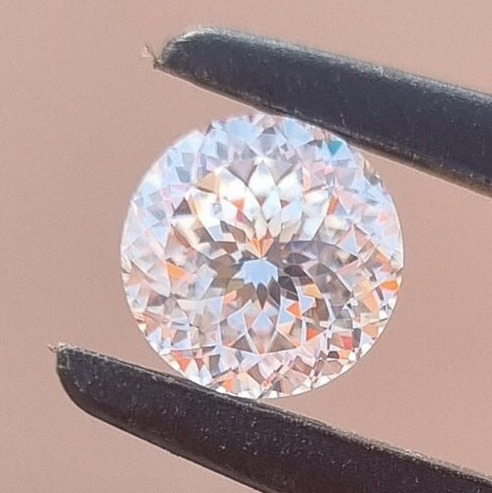 6.36 Ct Portuguese Cut Diamonds Full White Moissanite Diamond Handmade ...