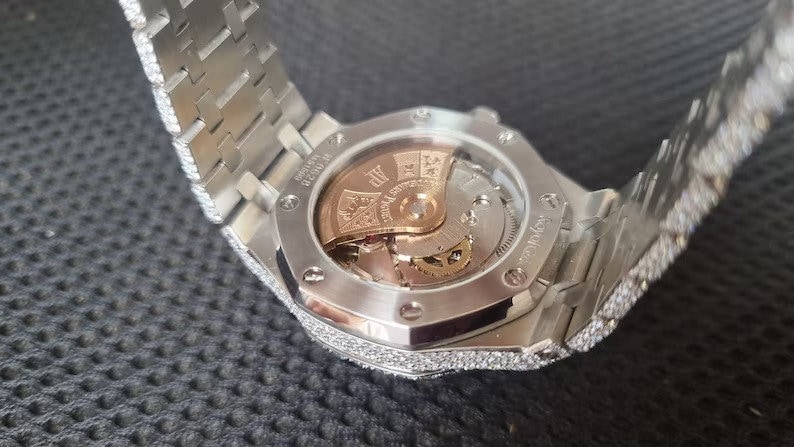 Iced Out Moissanite AP Watch VVS Moissanite Analog Watch moissanite ...