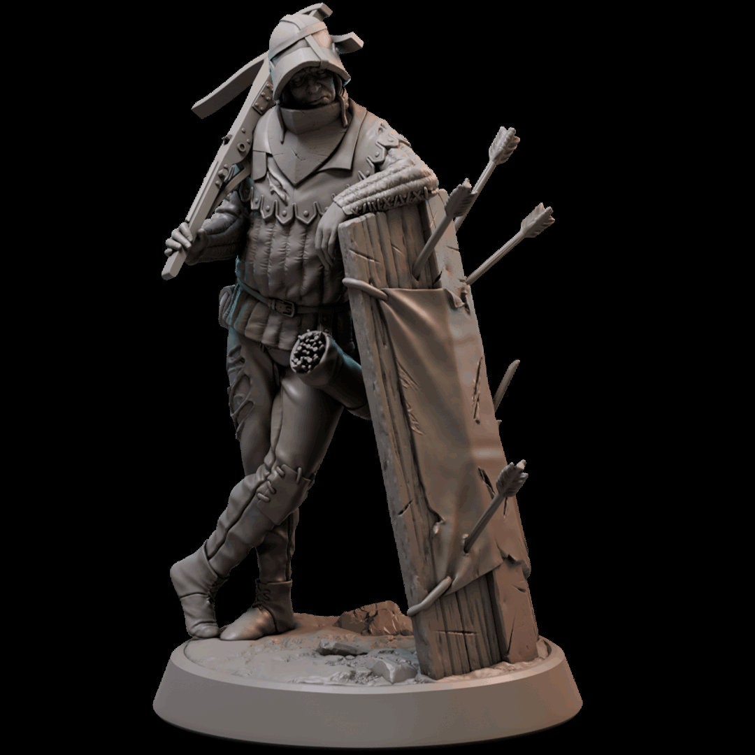 32mm/75mm Crossbowman Miniature for Gaming, Painting or Display - Etsy