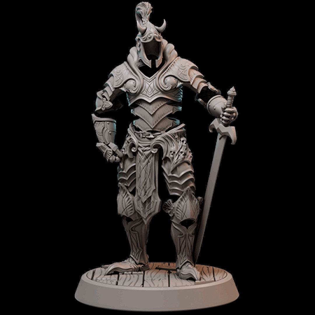 32mm/75mm Enchanted Armour Warrior Miniature for Gaming, Painting or ...
