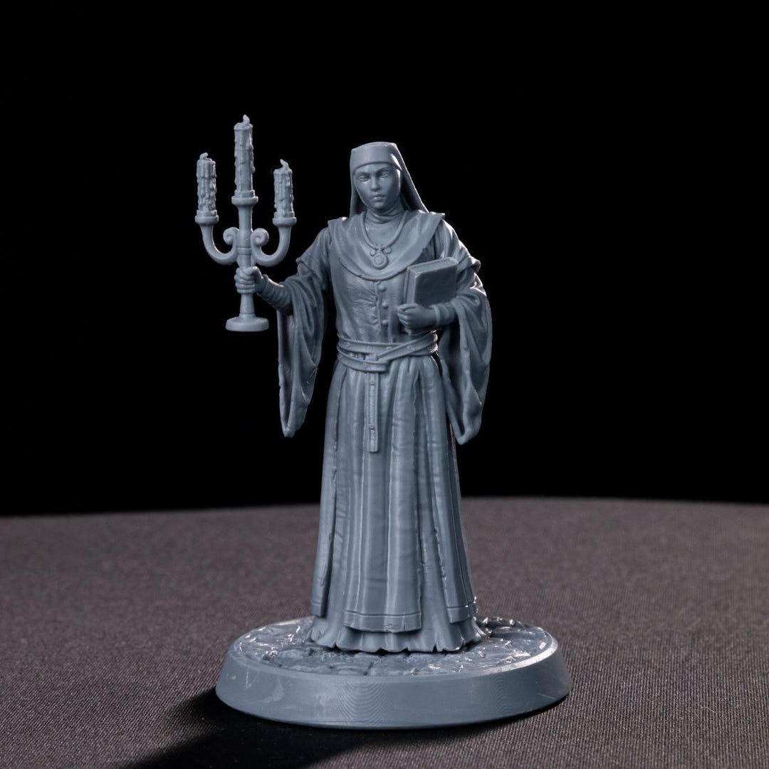 32mm/75mm Female Nun Miniature for Gaming, Painting or Display - Etsy